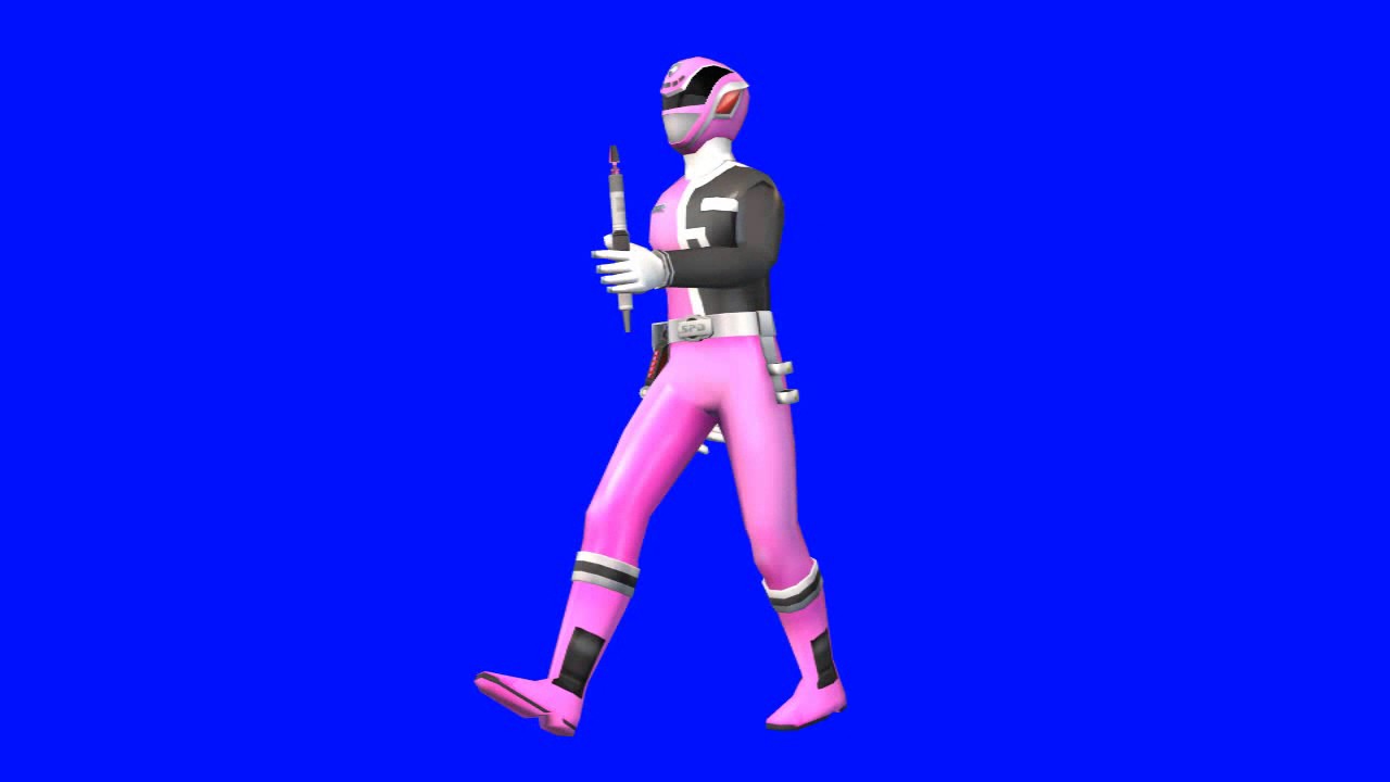 Dekaranger pink walk animated right chroma - YouTube