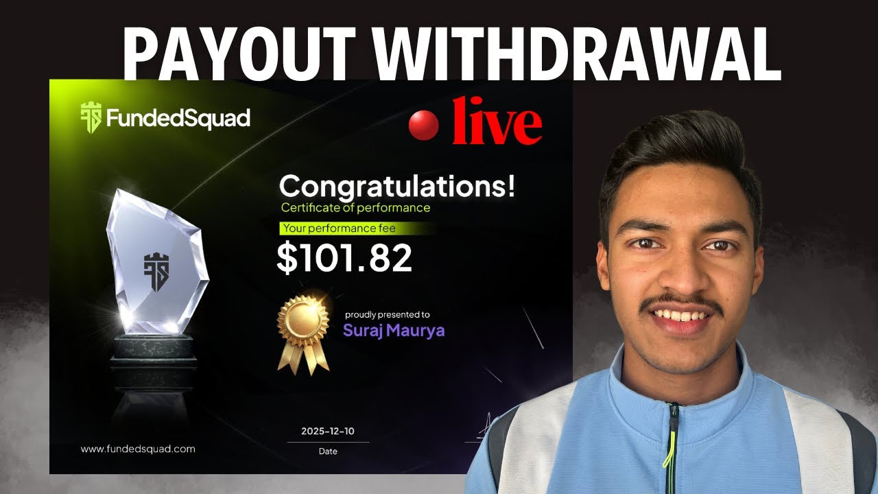 First Payout 🔴 live withdrawal : Funded squad prop firm #fundedtrader # ...
