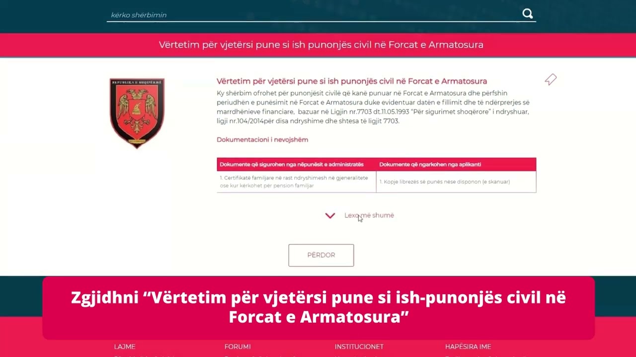 Vërtetim për vjetërsi pune si ish- punonjës civil - YouTube