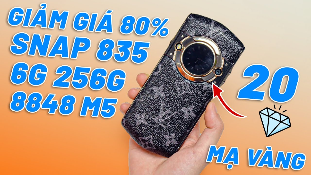 ĐẬP HỘP ĐIỆN THOẠI 8848 M5 - MẠ VÀNG, 20 VIÊN KIM CƯƠNG, DA THẬT GIẢM GIÁ 80% NHƯNG KHÔNG AI MUA ...