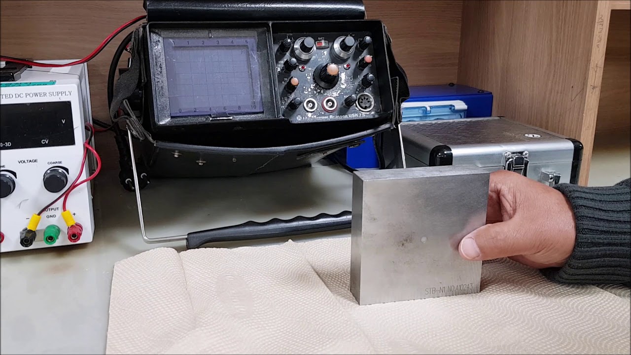 초음파탐상검사실습(STB- N1 시험편,Ultrasonic Testing,NDT,NDI,NDE) - YouTube