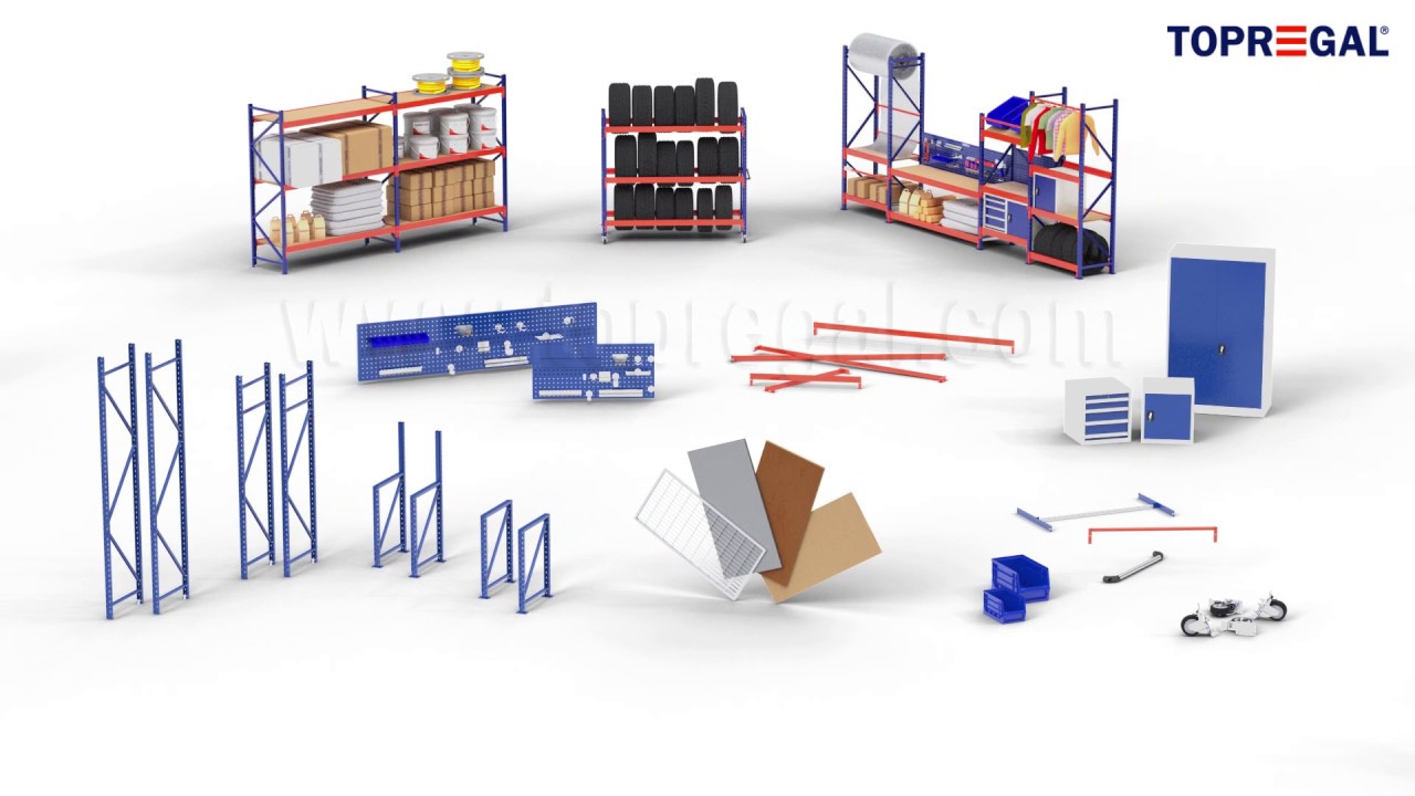 TOPREGAL-Lagerregal / Weitspannregal ***** 1 Regaltyp = 1.000 Varianten ...