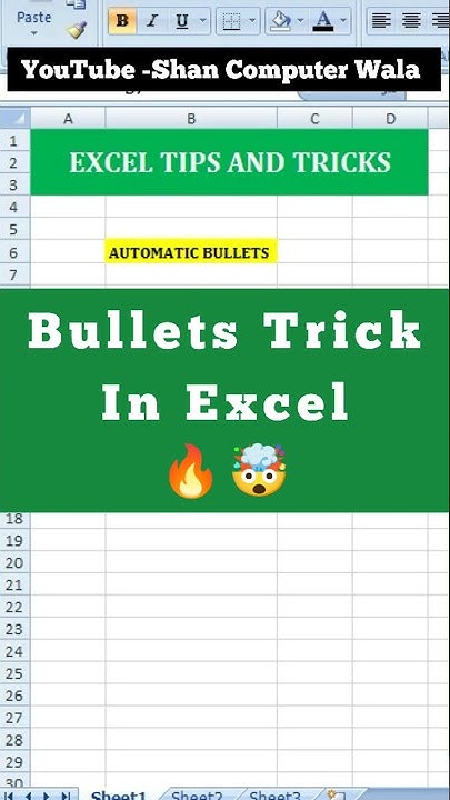 Bullets In Excel π₯ Excel Formula Hacks π₯ Shorts Trending Short Youtube