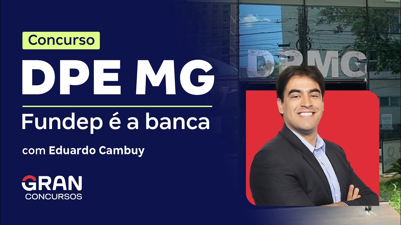 Concurso DPE MG: Fundep é a banca; inicial até R$ 5,2 mil! - YouTube