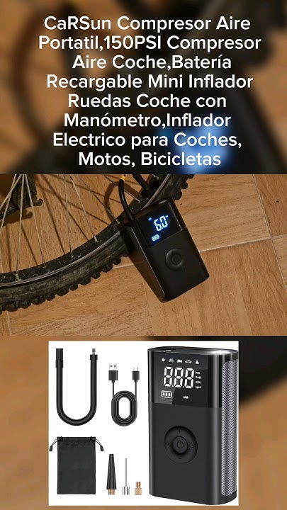 CaRSun Compresor Aire Portatil,150PSI Compresor Aire Coche,Batería Recargable Mini Inflador ...