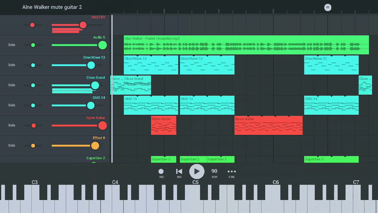 Fl Studio Mobile 3 | Alan Walker Faded (vocal) remake by H B - YouTube