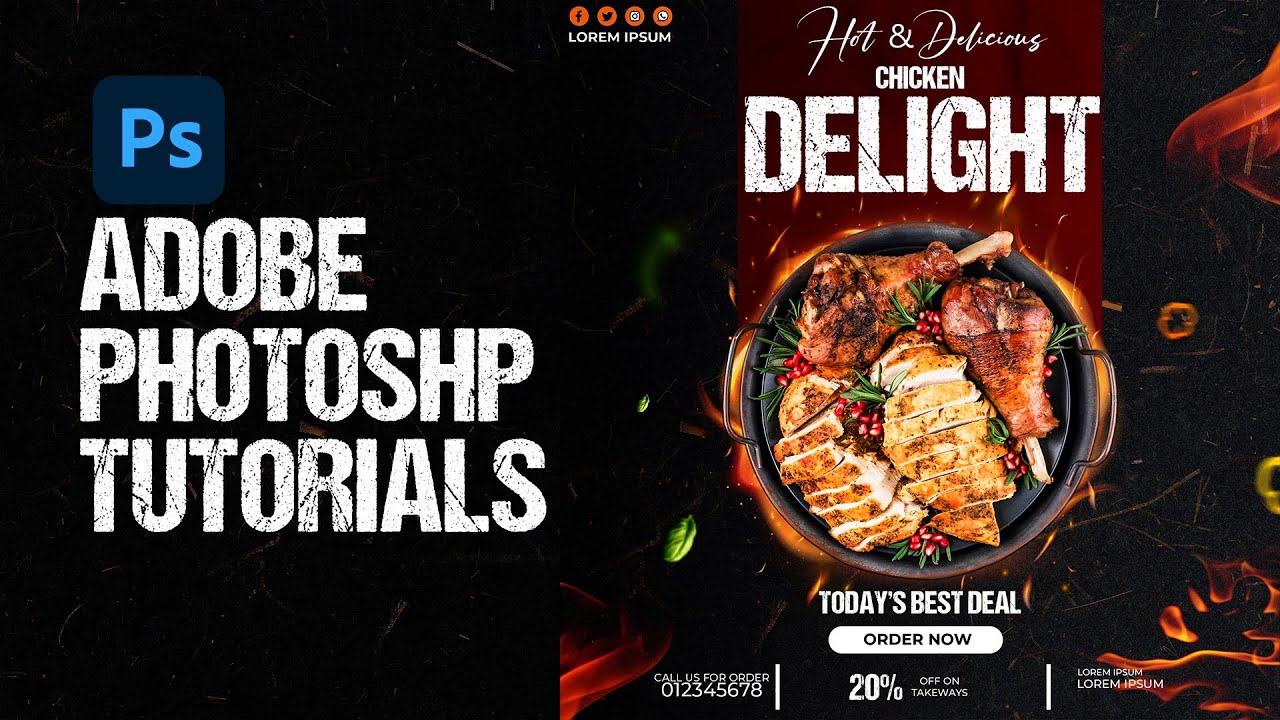 Professional Flyer Design & Tutorial - Adobe Photoshop | Food ...