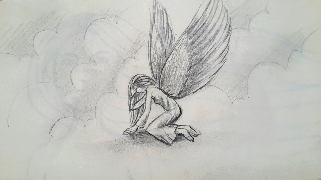 Female Fallen Angel Drawing