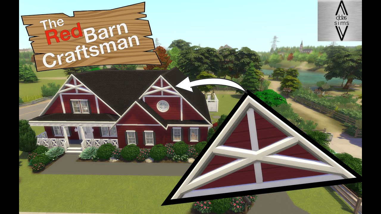 The Red Barn Craftsman (NO CC) | Speed Build | The Sims 4 - YouTube