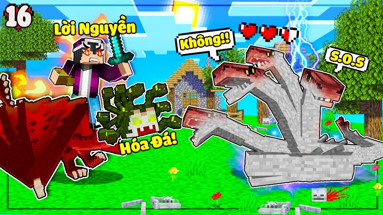 MINECRAFT RỒNG SINH TỒN *TẬP 16 | LỘC DÙNG LỜI NGUYỀN HÓA ĐÁ LÊN RẮN ...
