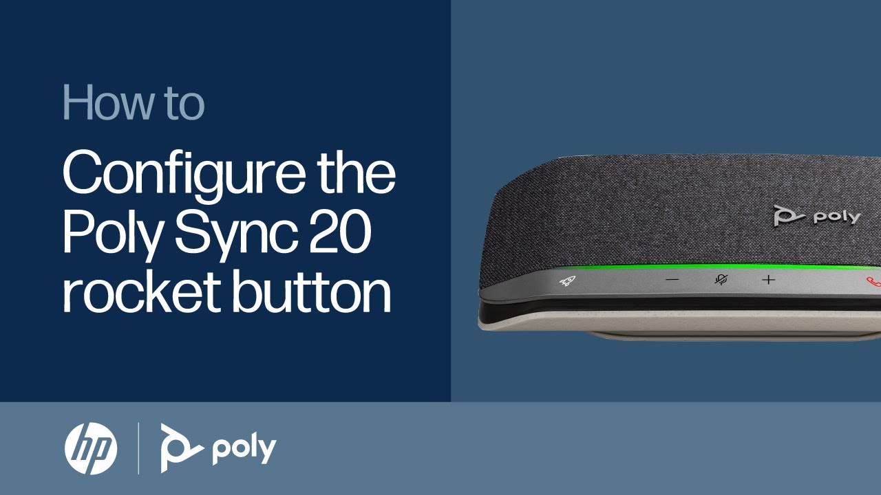 How to configure the Poly Sync 20 rocket button | HP Support - YouTube
