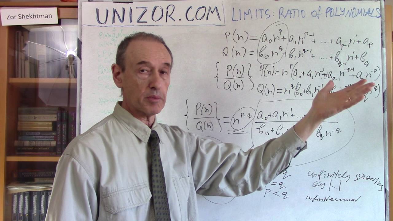 Unizor - Sequence Limit - Ratio of Polynomials - YouTube
