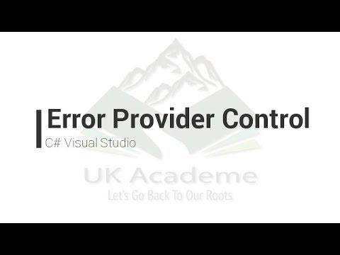 Error Provider in C# Visual Studio - YouTube
