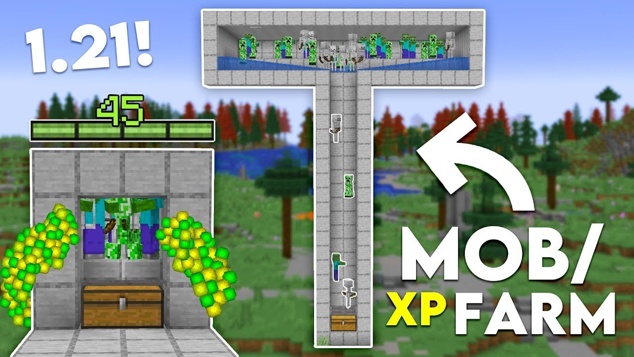 Minecraft BEST MOB XP Farm Tutorial in Bedrock 1.21.6! (Without Mob ...