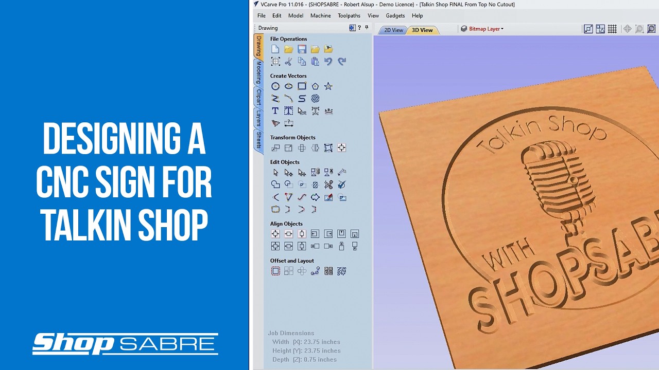 Designing the Talkin Shop Podcast Sign using Vectric Vcarve Pro - Part ...