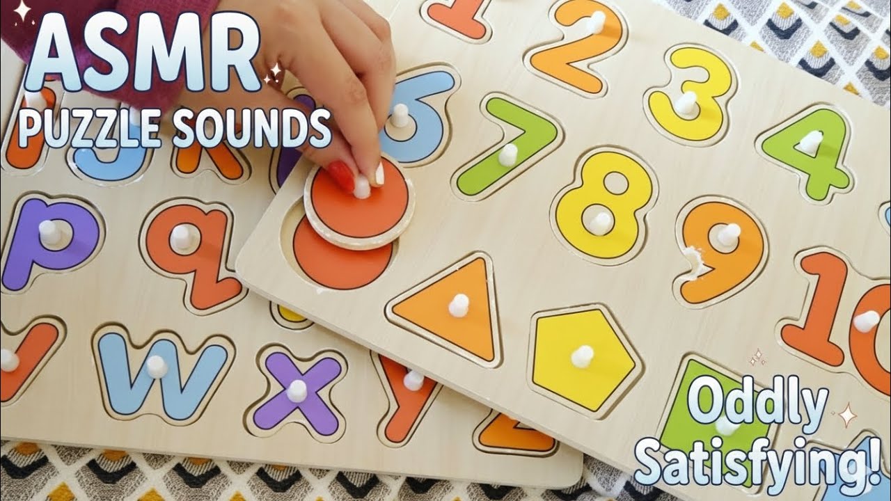 ASMR Wooden Number & Alphabet Puzzle | Tapping, Scratching, & Clicky ...