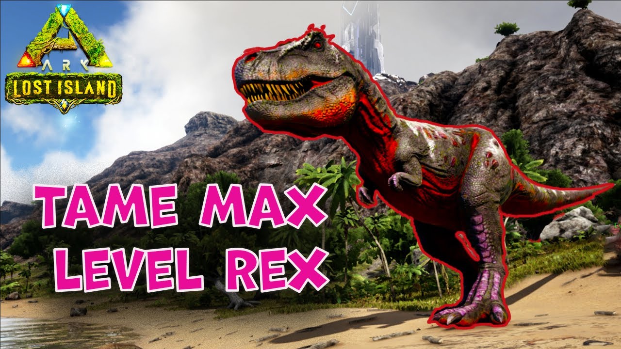 ARK Lost Island - Taming a max level Rex - YouTube