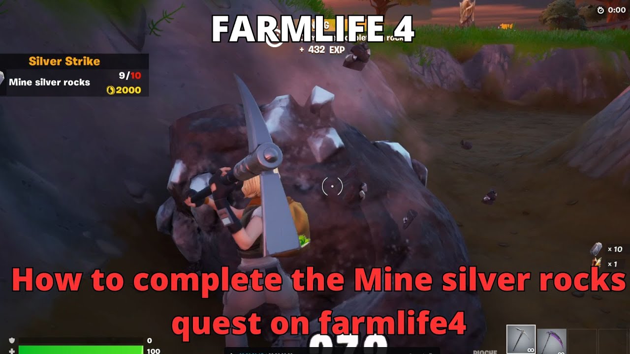 How to complete the Mine silver rocks quest on farmlife4 FORTNITE ...
