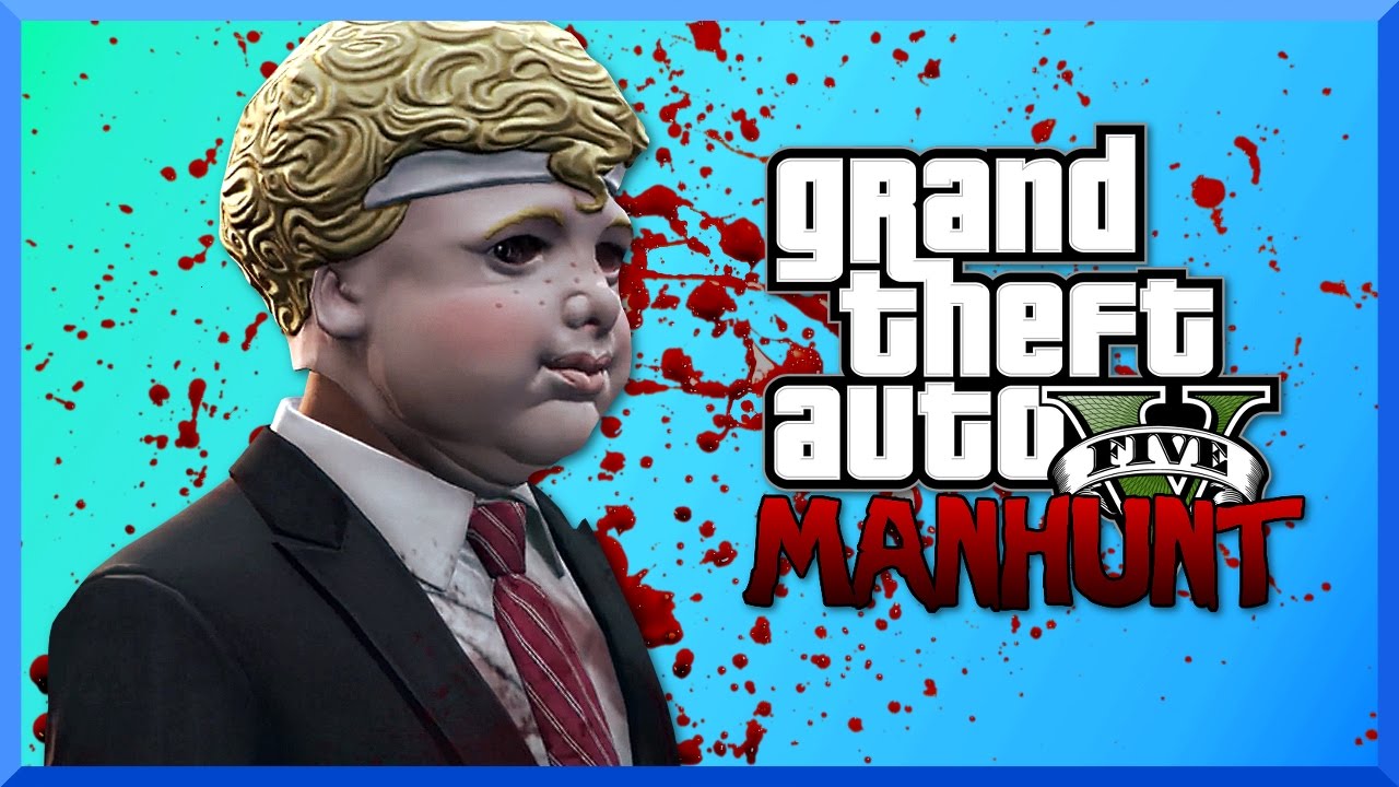 GTA 5 Manhunt Funny Moments - Baby Face Killer, Most Intense Stare Down ...