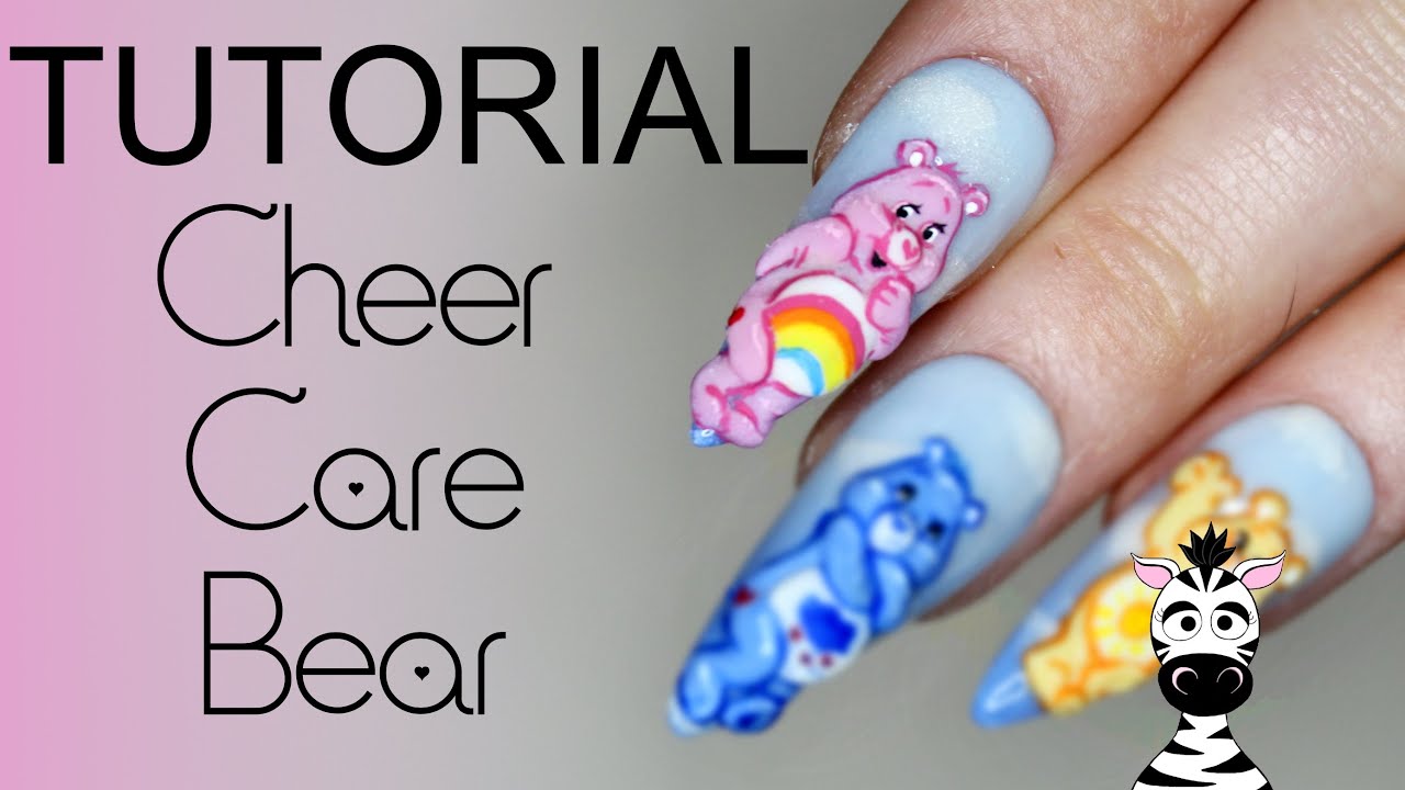 3D Cheer Acrylic Nail Art Tutorial | Care Bear Series - YouTube