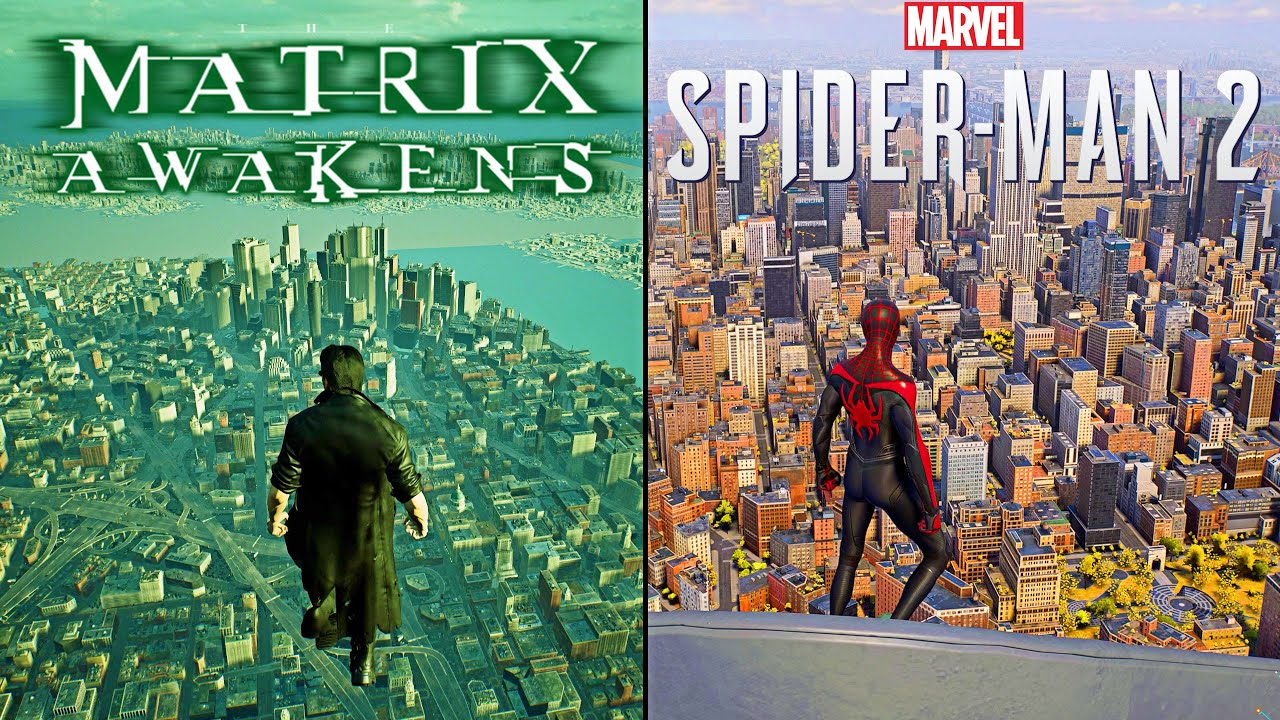 the matrix awakens Vs Marvel Spider Man 2 | Comparison - YouTube