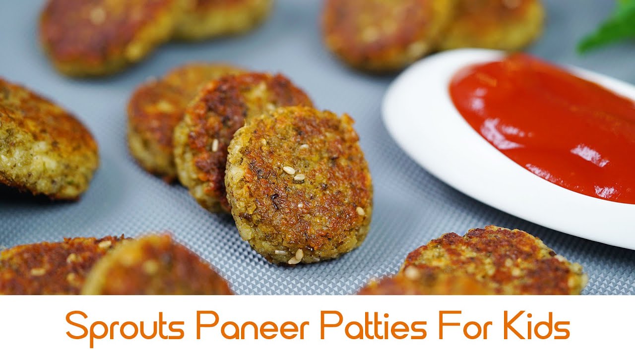 Sprouts Paneer Patties For Kids / बच्चों के लिए स्प्राउट पनीर पैटी ...