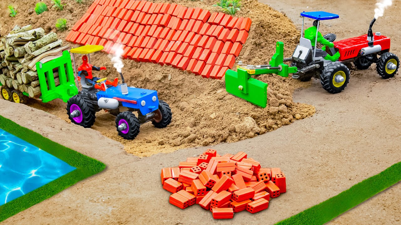 Diy tractor making mini bulldozer repair concrete road | science ...