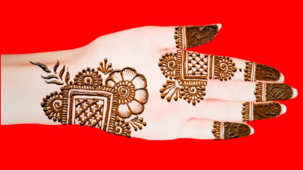 square mehndi designs for front hand | Square Mehndi Designs For Back ...