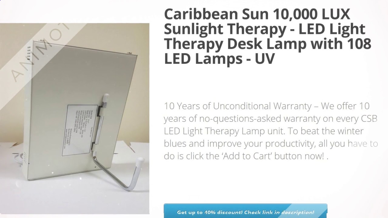 Caribbean Sun 10,000 LUX Sunlight Therapy - LED Light Therapy Desk ...