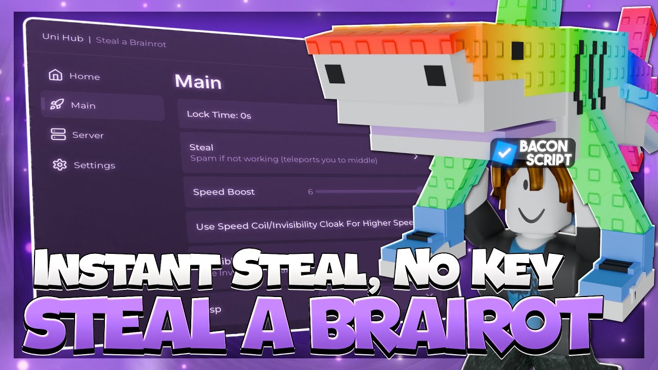 [NO KEY] Steal a Brainrot Script | Insta Steal, Speed Boost (Mobile ...
