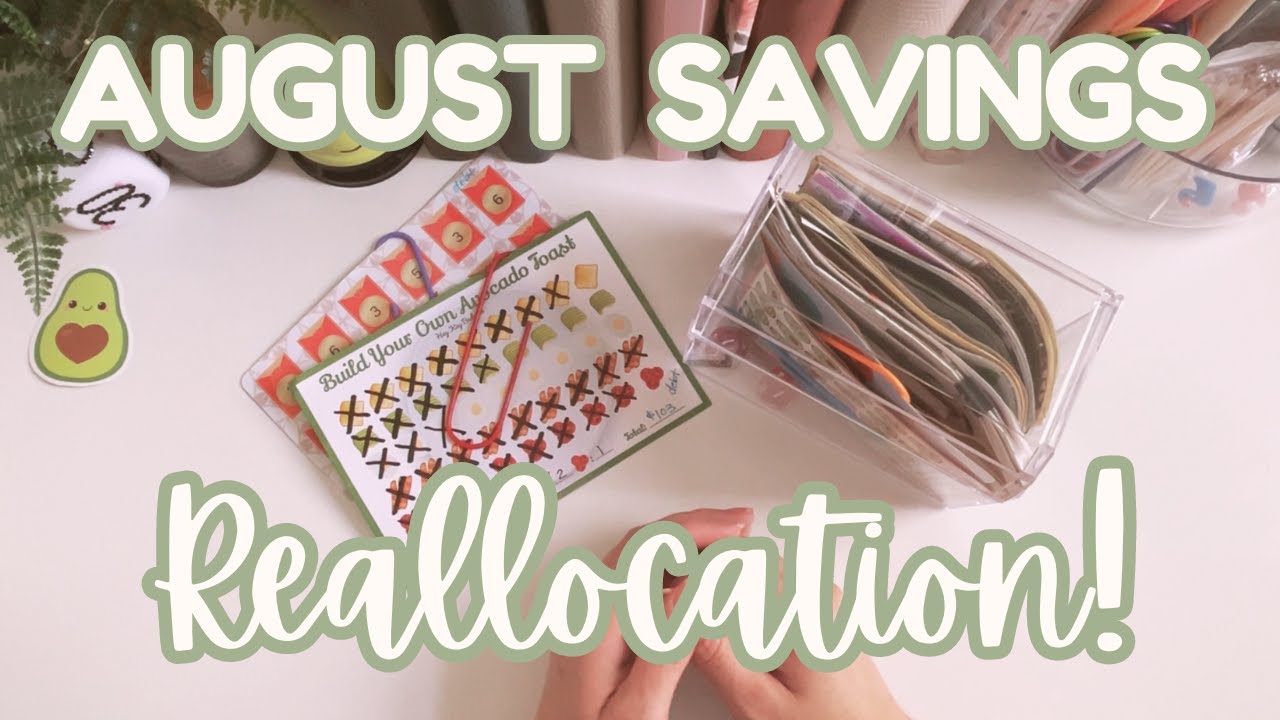 🥑 REALLOCATING AUGUST SAVINGS CHALLENGES | $1062 | Single Income - YouTube