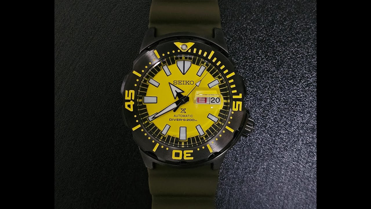 Seiko Yellow Monster SRPF35K1 Dive Watch Review - YouTube