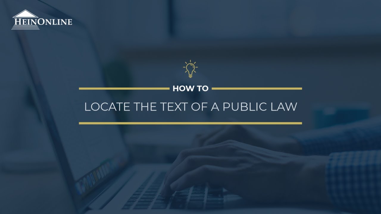 How to Locate the Text of a Public Law - YouTube