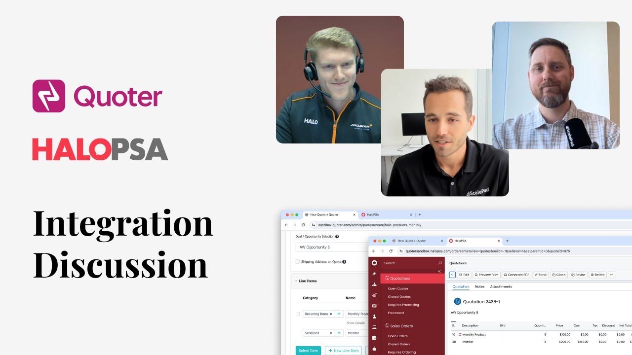 Quoter + HaloPSA: Integration Discussion / Demo - YouTube