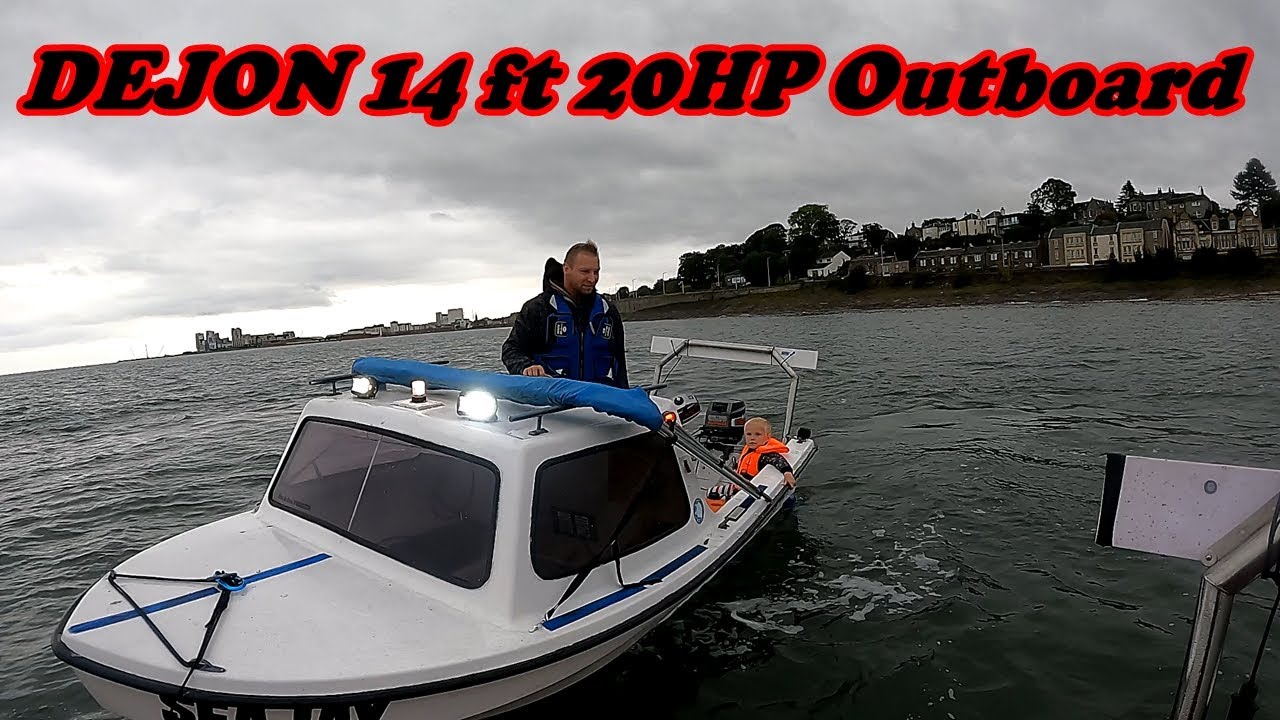 Dejon 14ft 20hp outboard- testing boat-Edinburgh,granton harbor - YouTube