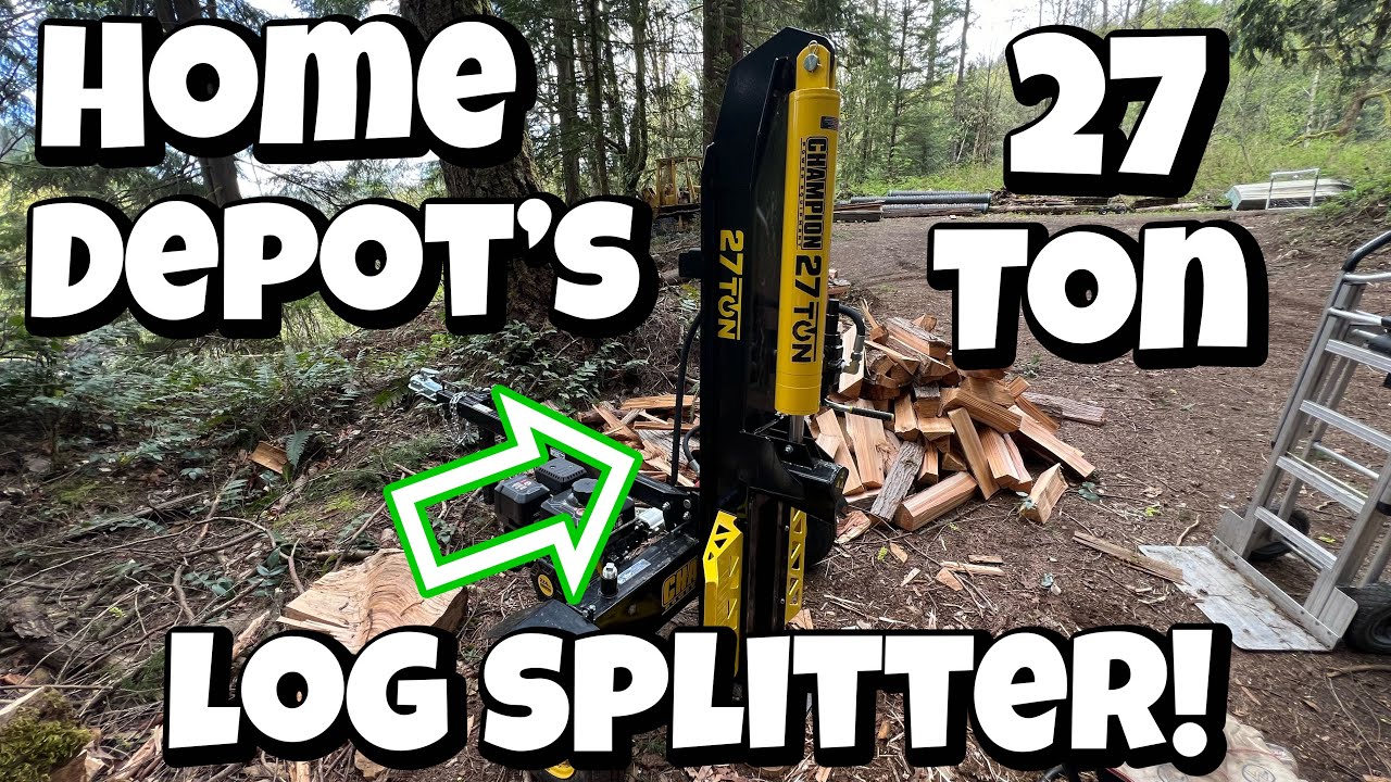 “Is it worth it?” review! 27 ton Champion log splitter - YouTube