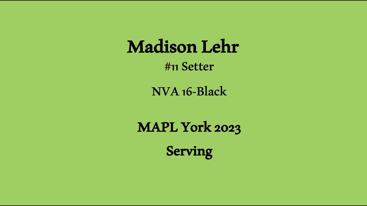 MAPL York 16-18 division Madison Lehr highlights Hudl - YouTube