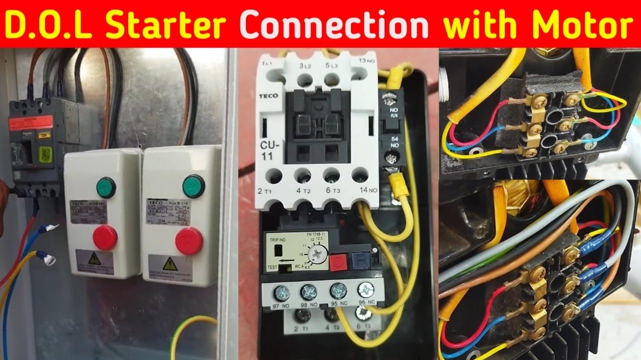 Connection of 3 Phase Induction Motor with DOL Starter | I&t dol ...