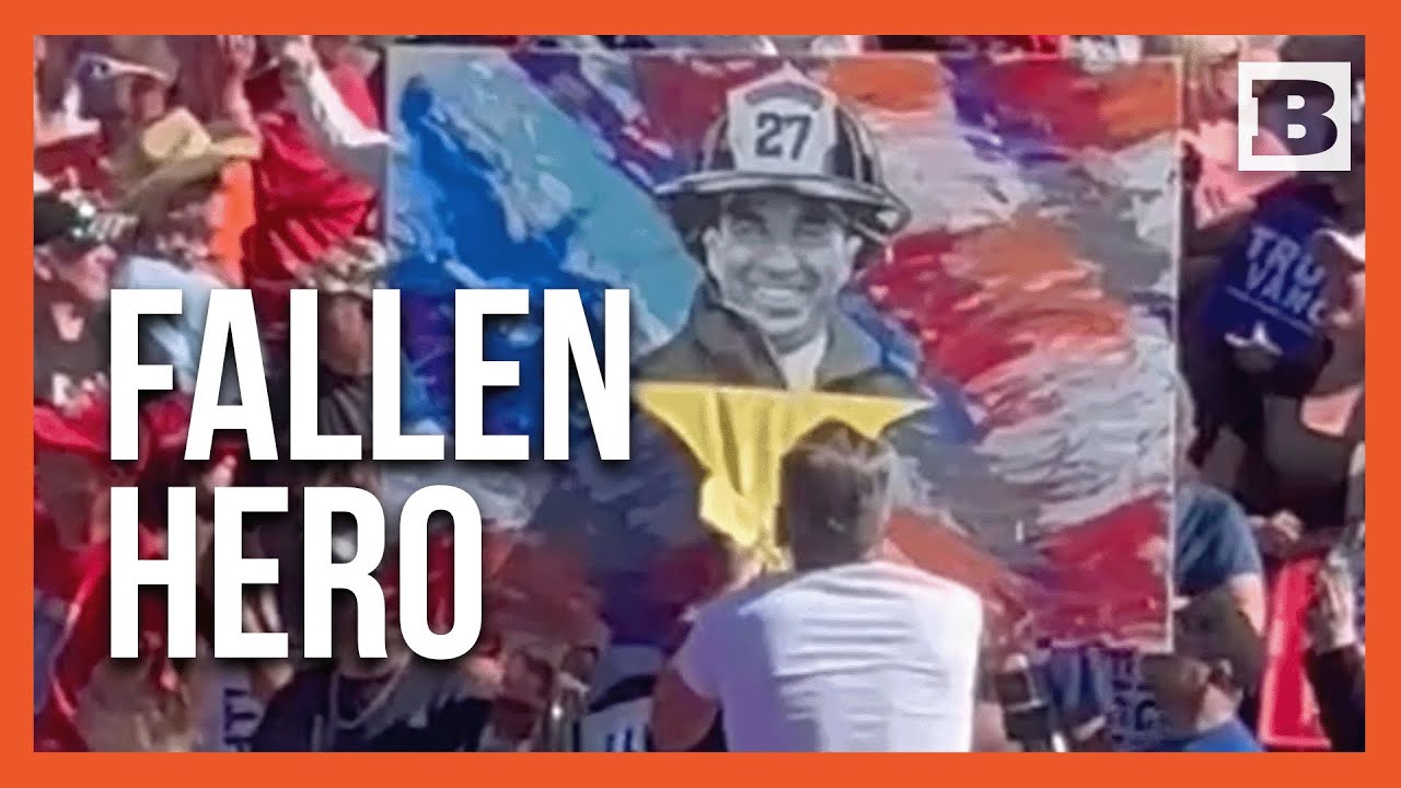 Artist Pays Tribute to Corey Comperatore at Butler Trump Rally - YouTube