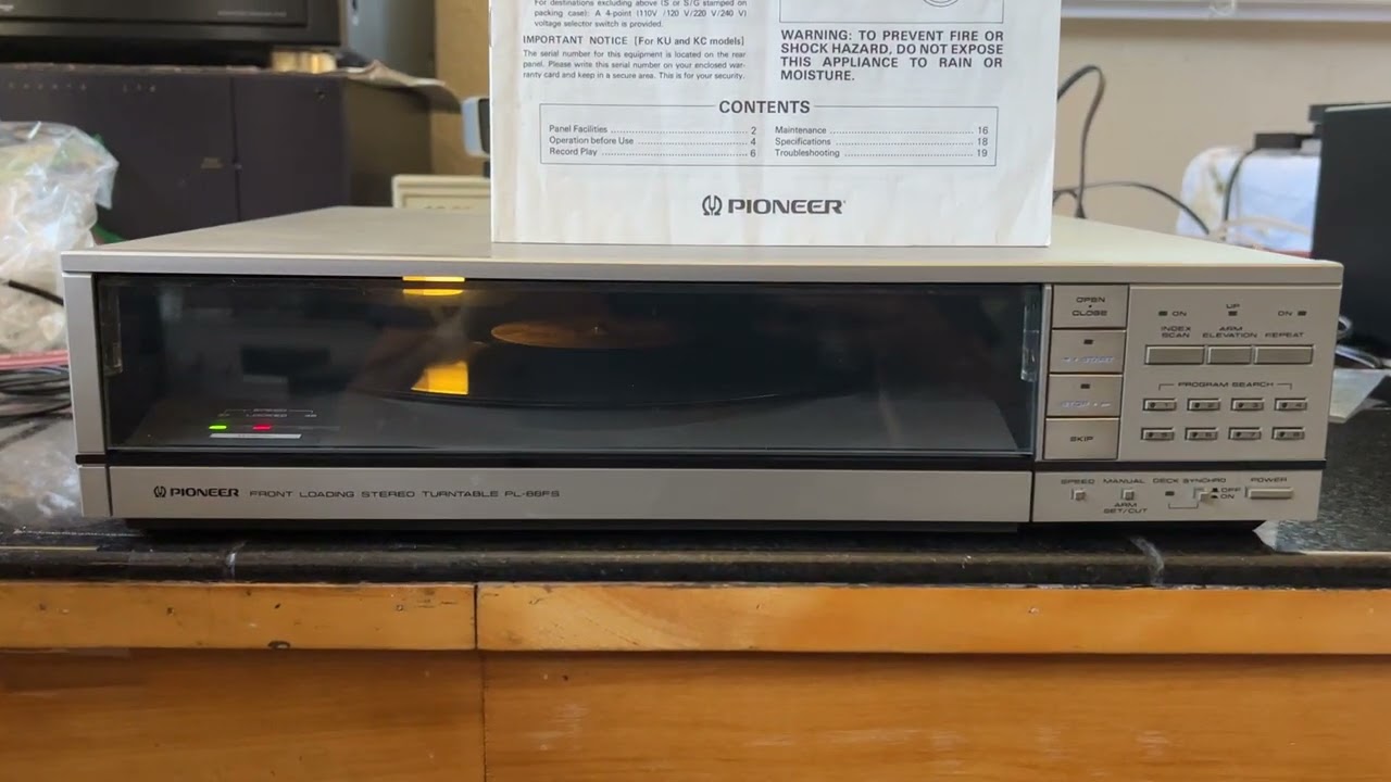 Vtg Pioneer PL88FS Direct Drive Front Loading Programmable Turntable ...