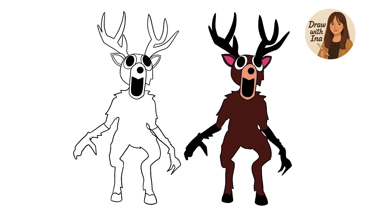 How to draw the Deer from 99 Nights in the Forest - Step by Step - YouTube