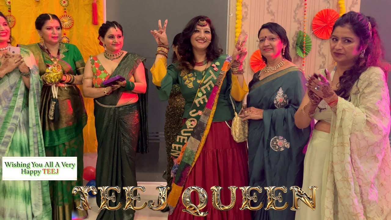 Hariyal Teej celebration in Club House | Teej vlog | Bridal Theme ...