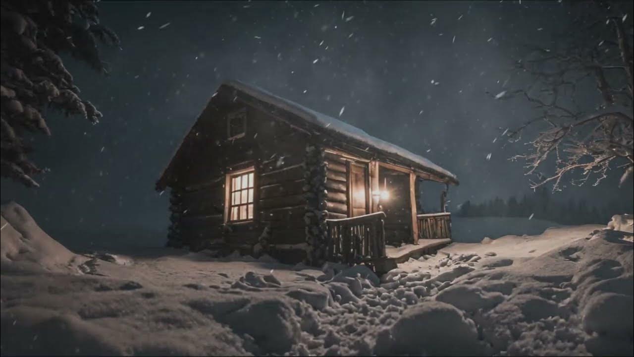 Blizzard and Howling Winds in Small Wooden Cabin. Sound of Snowstorm. Relaxing Winter Night ...
