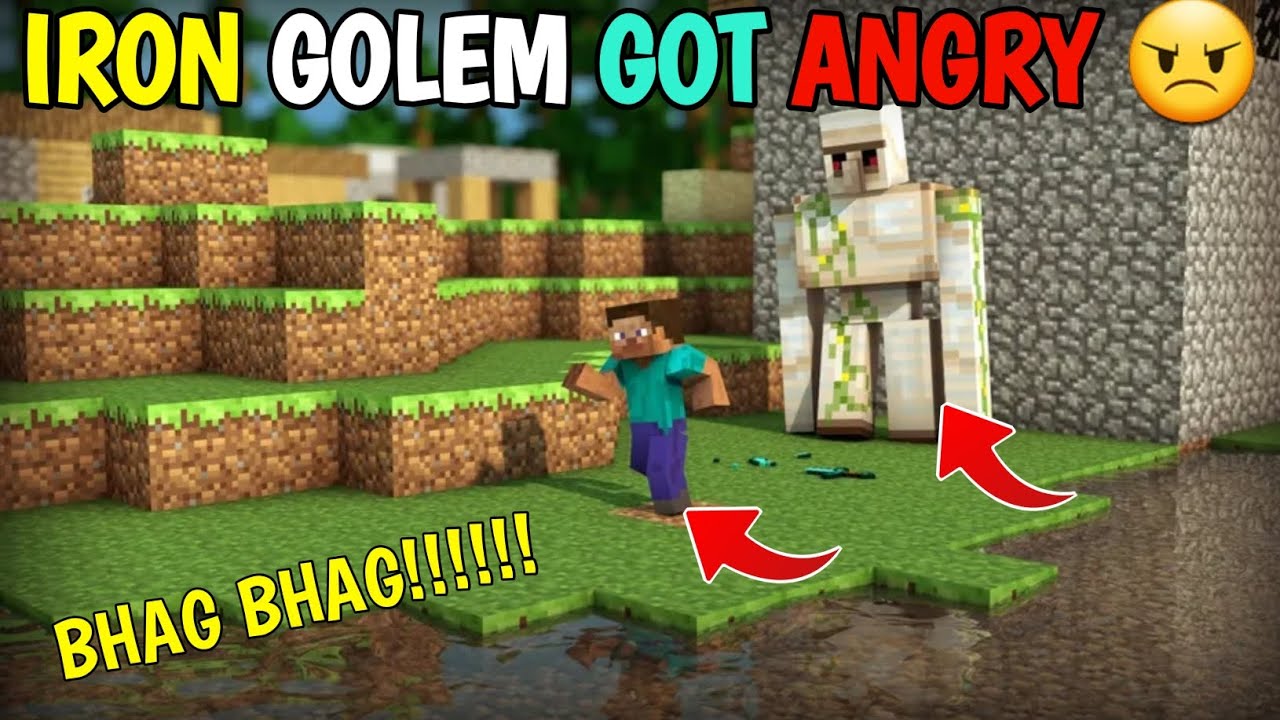 Minecraft but Iron golem got angry on me 😡 || minecraft ep-19 - YouTube