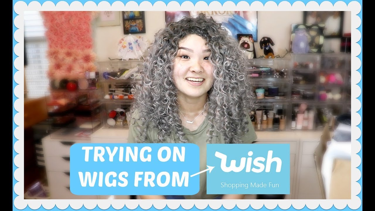 TRYING WIGS FROM WISH! - YouTube