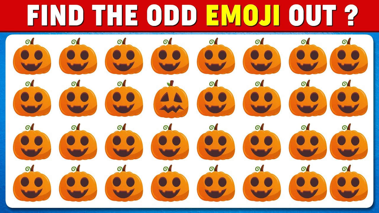 🎃FIND THE ODD EMOJI OUT in 10 Seconds!#21| FUN With HALLOWEEN pumpkins🎃 ...