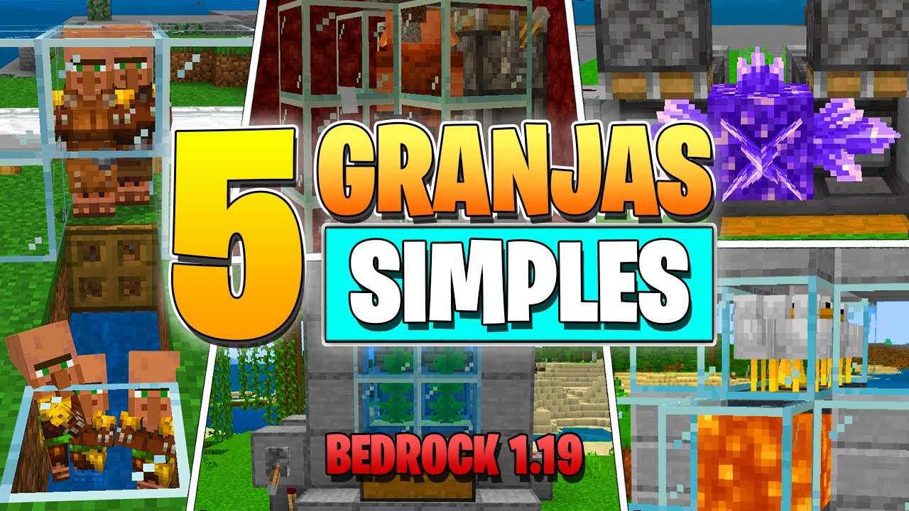 Minecraft Bedrock: 5 GRANJAS SIMPLES 1.19 🔥 #21 - YouTube