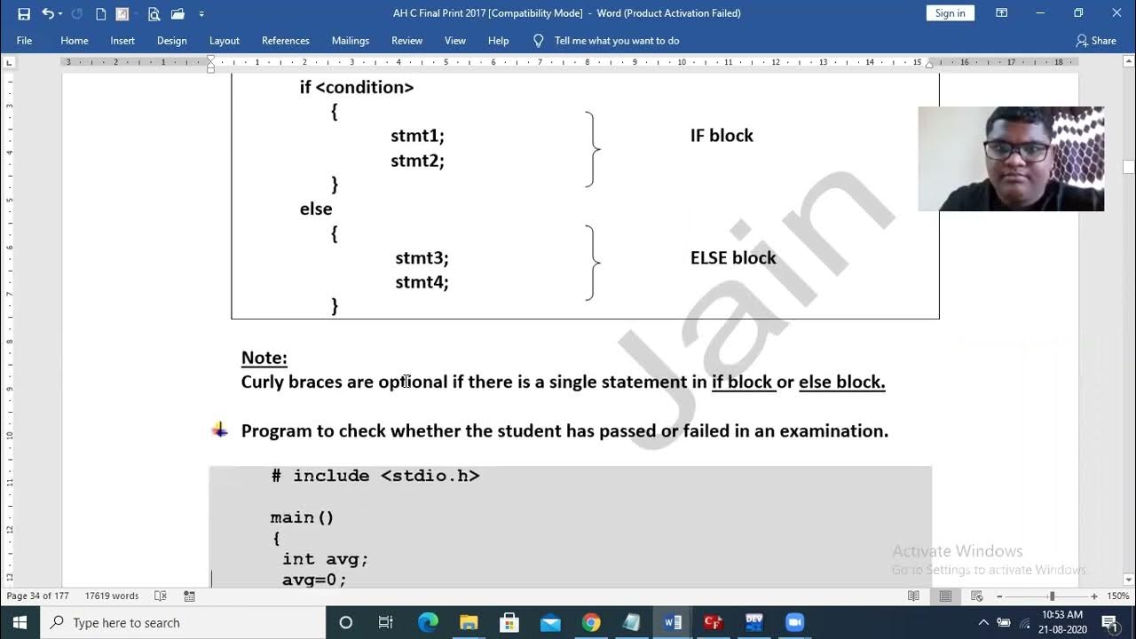 AHCAREER Online C Language Course Control Structures If Else ...