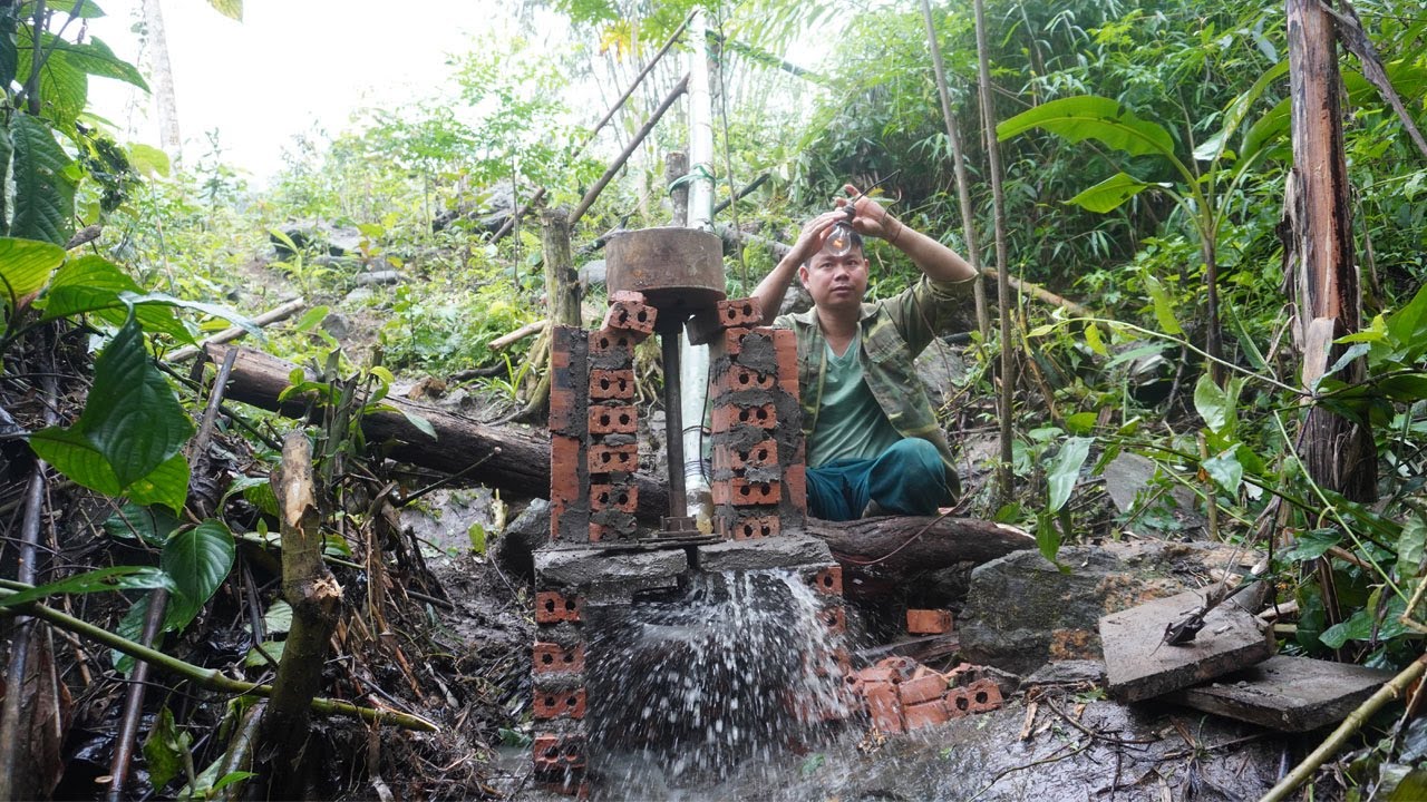 Free Hydroelectricity With bamboo tube Extremely Powerful Water Outlets ...