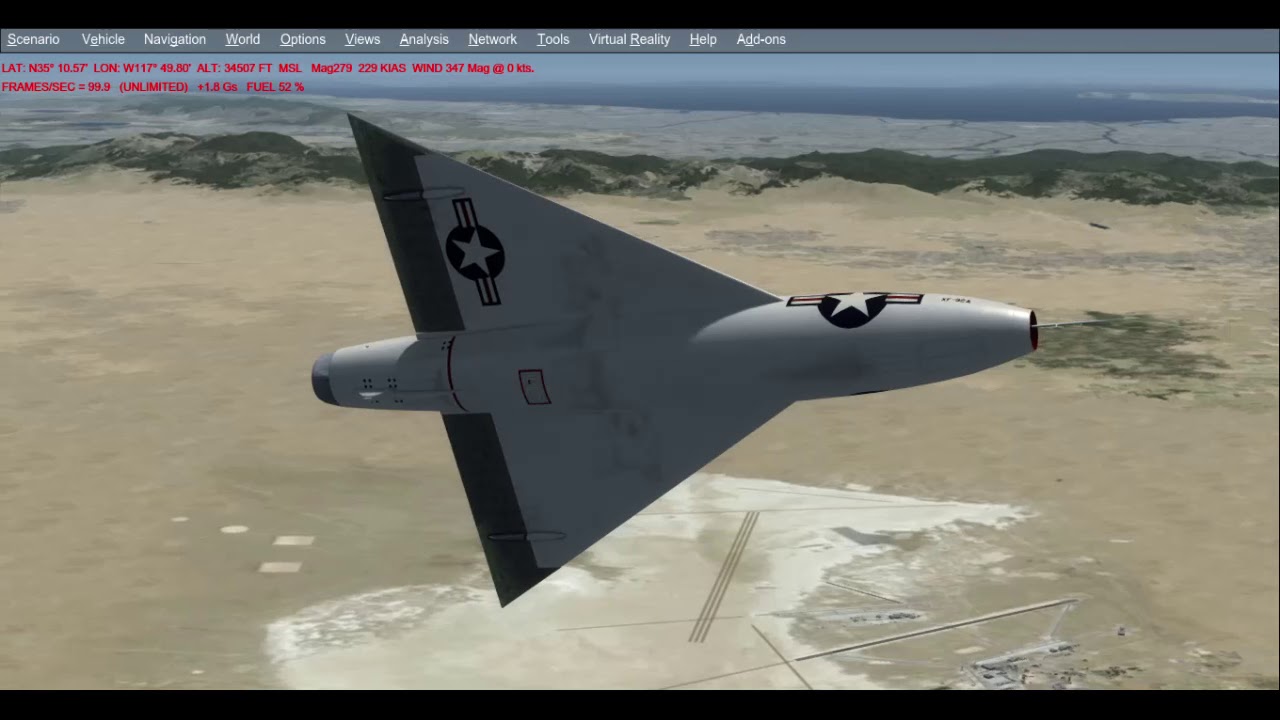 XF-92A supersonic testing at Edwards Air Force Base (P3Dv4) - YouTube